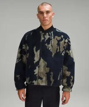 Lululemon Lab Fleece Bomber Jacket - Futuristic Moss Jacquard